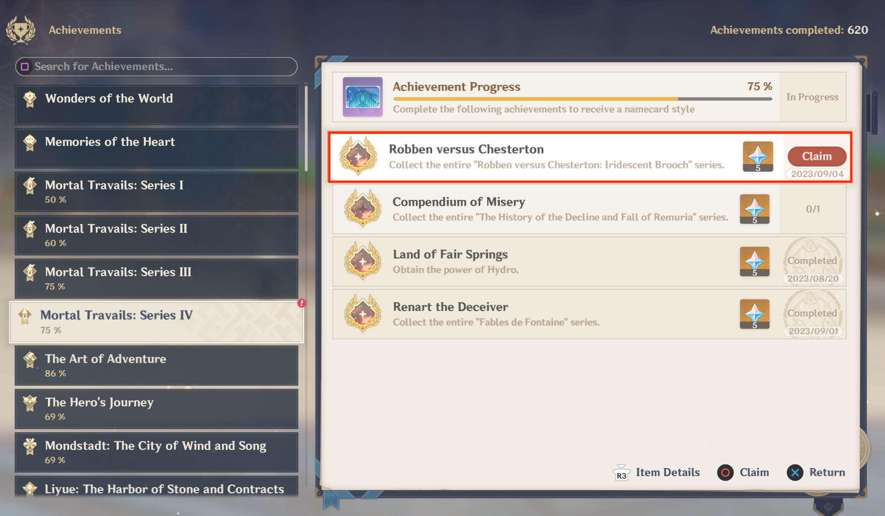 Genshin Impact | Robben Versus Chesterton Book & Achievement Guide - GameWith