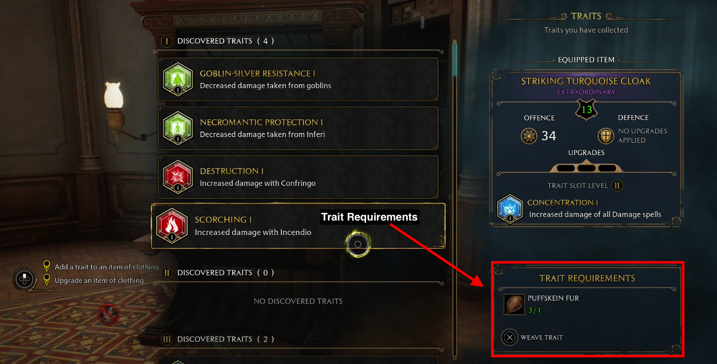 Hogwarts Legacy | How To Upgrade Gear Level - Add Traits Guide - GameWith