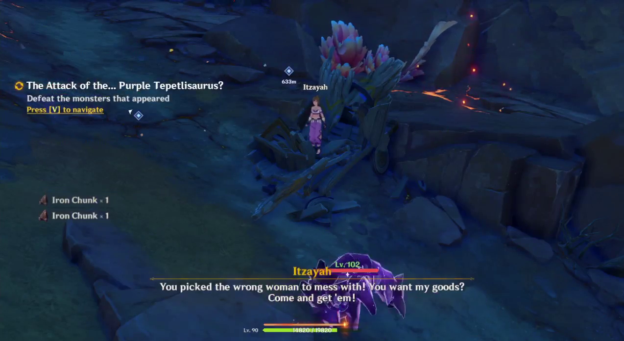 Genshin Impact | The Attack of the Purple Tepetlisaurus Quest Guide ...