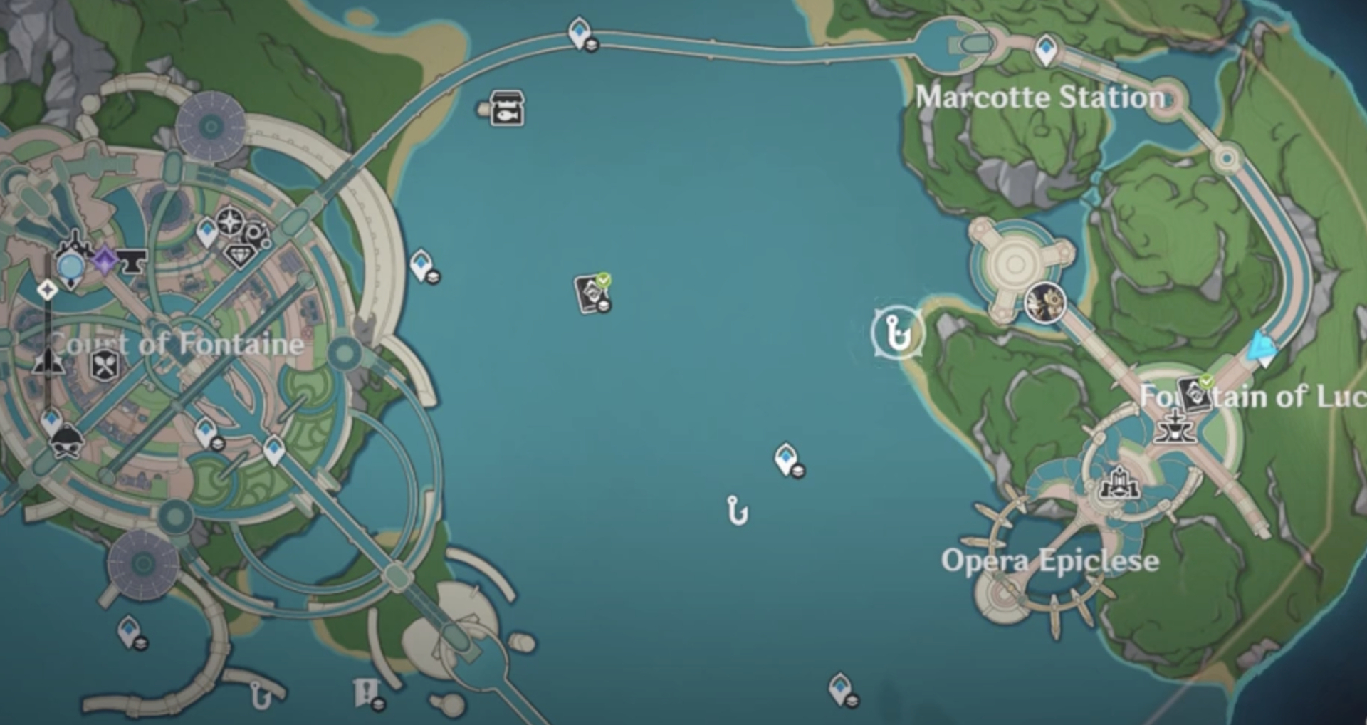 Genshin Impact | Fontaine Fishing Spots & Fishing Association Location ...