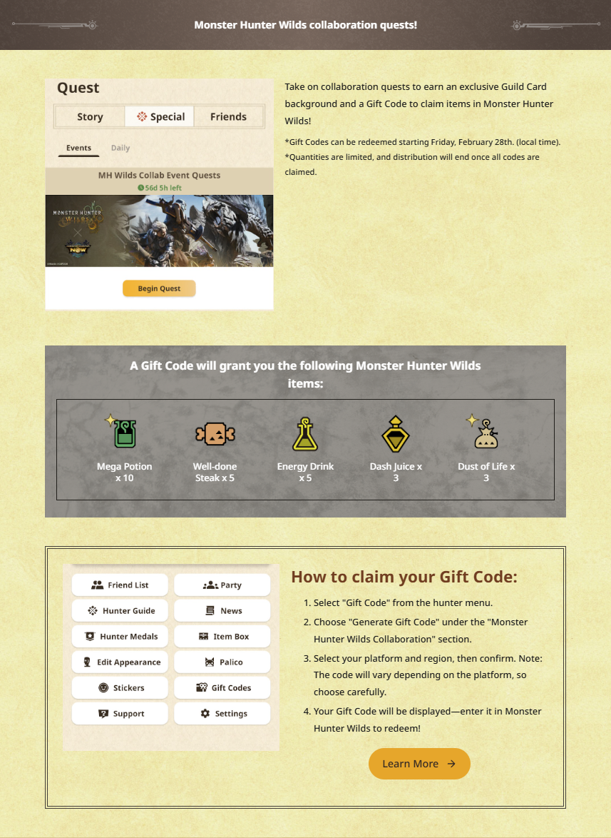 MH Wilds | List of Collaborations | Monster Hunter Wilds - GameWith