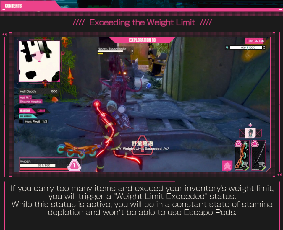 LET IT DIE: INFERNO | Weight Guide - Penalties for Exceeding the Weight ...