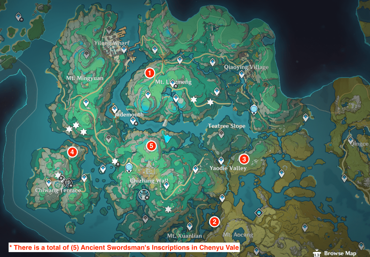 Genshin Impact | Ancient Swordsman's Inscriptions Locations ...