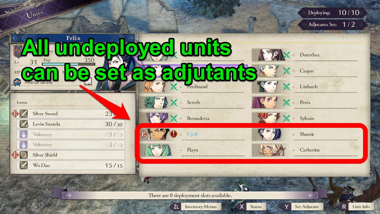 FE3H | Adjutant Support Guide - Effects & How To Use | Fire Emblem ...