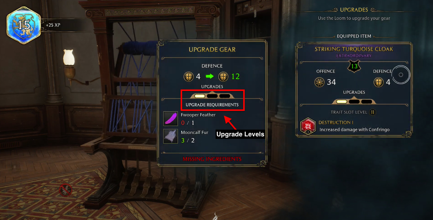 Hogwarts Legacy | How To Upgrade Gear Level - Add Traits Guide - GameWith