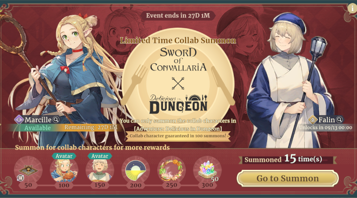 SoC | Delicious in Dungeon (Dungeon Meshi) x SoC Collab Guide | Sword ...