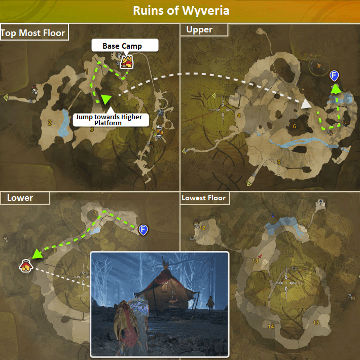 MH Wilds | Ruins of Wyveria Map Guide: Camp Locations | Monster Hunter Wilds - GameWith
